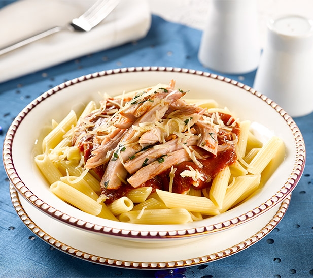 Pasta con pavo salteado - Mr Pavo