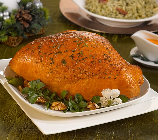 Media pechuga con salsa de pimientos | Mr Pavo